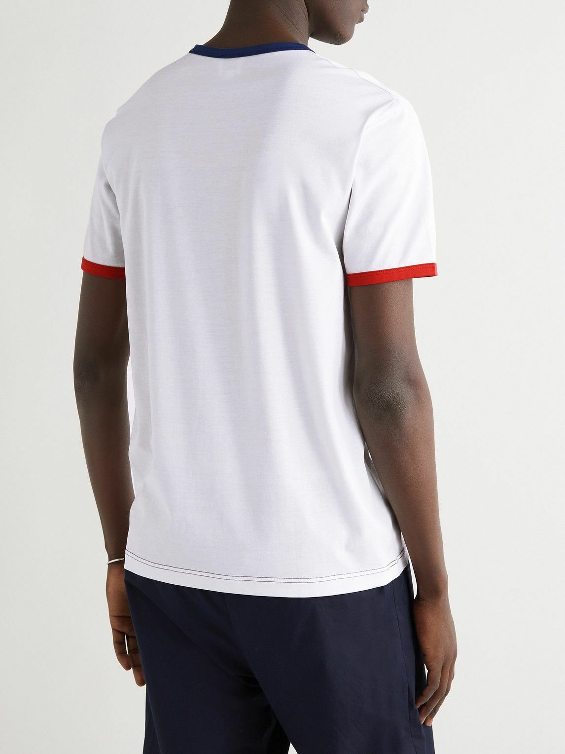 Sunspel - Paul Weller Logo-Appliquéd Contrast-Tipped Cotton-Jersey T ...