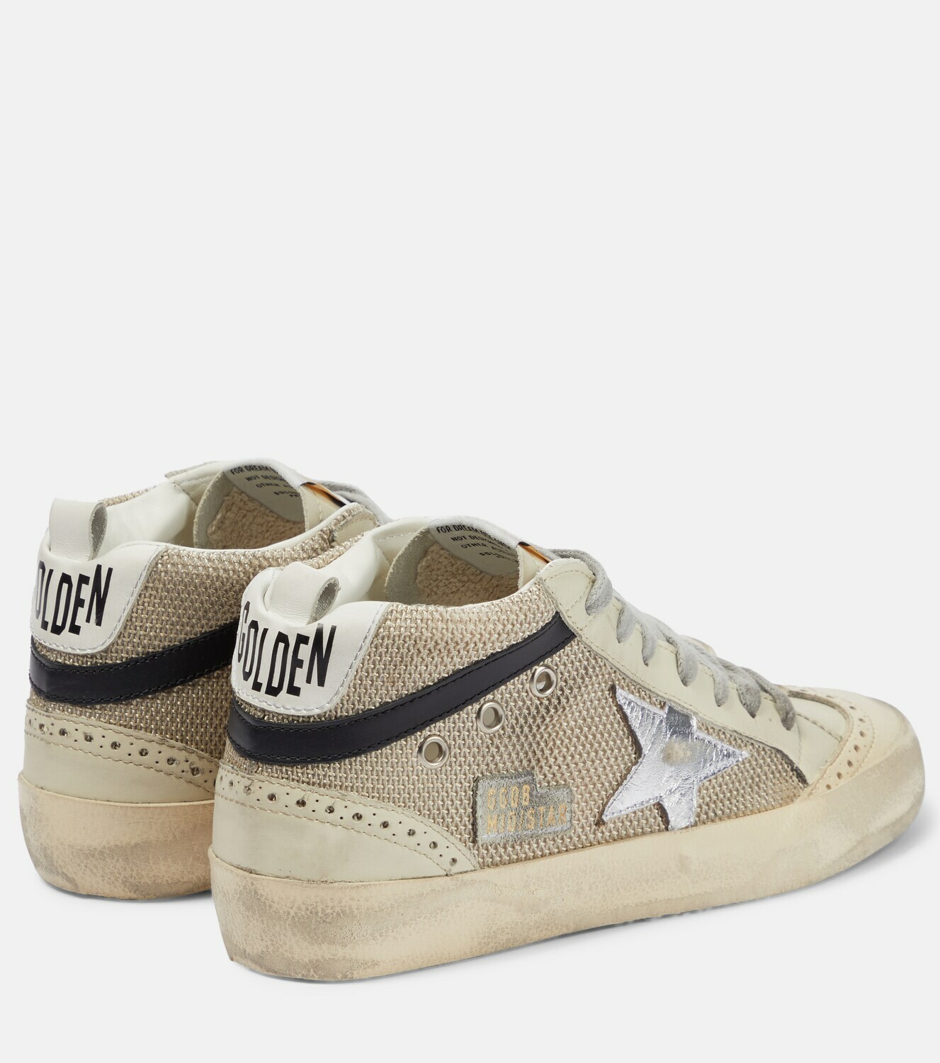 Golden Goose - Mid Star mesh and leather sneakers Golden Goose Deluxe Brand