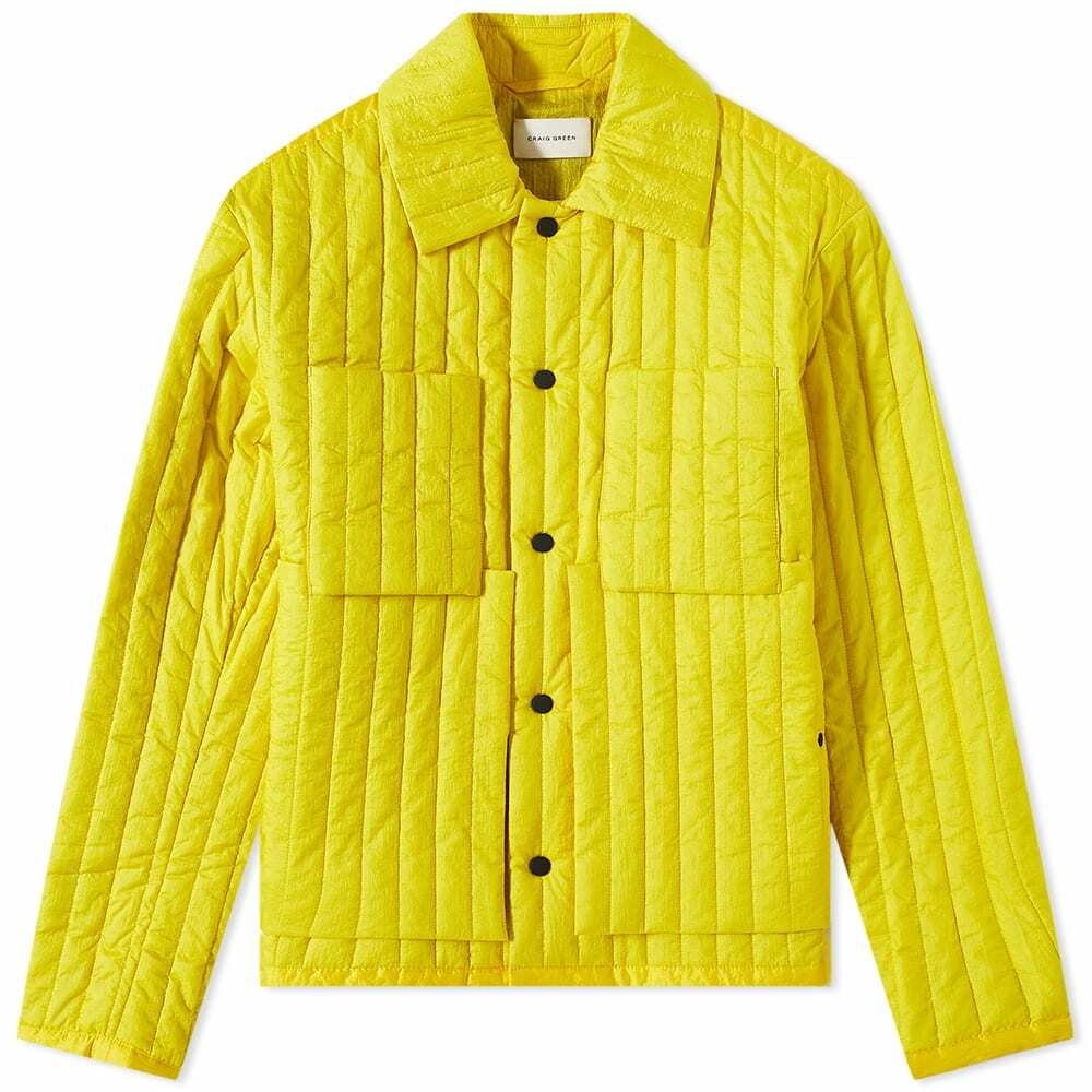 Craig Green Men's Quilted Worker Jacket in Yellow Craig Green