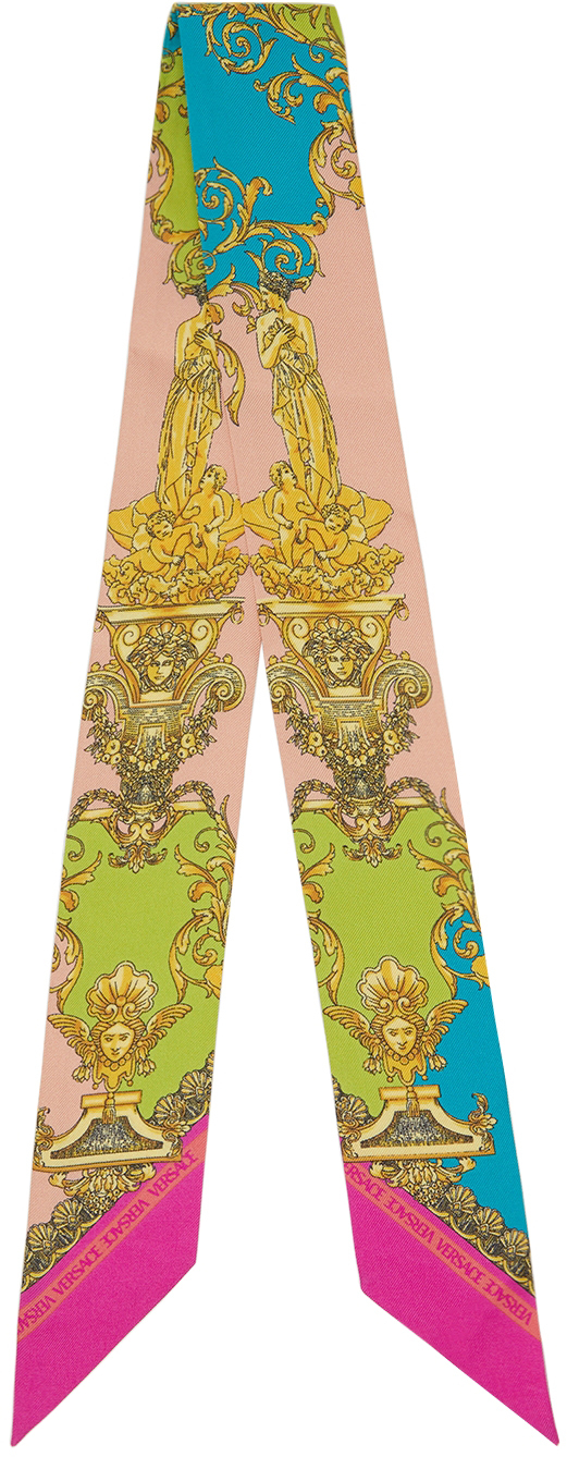 Versace Multicolor Silk Acid Bouquet Scarf Versace