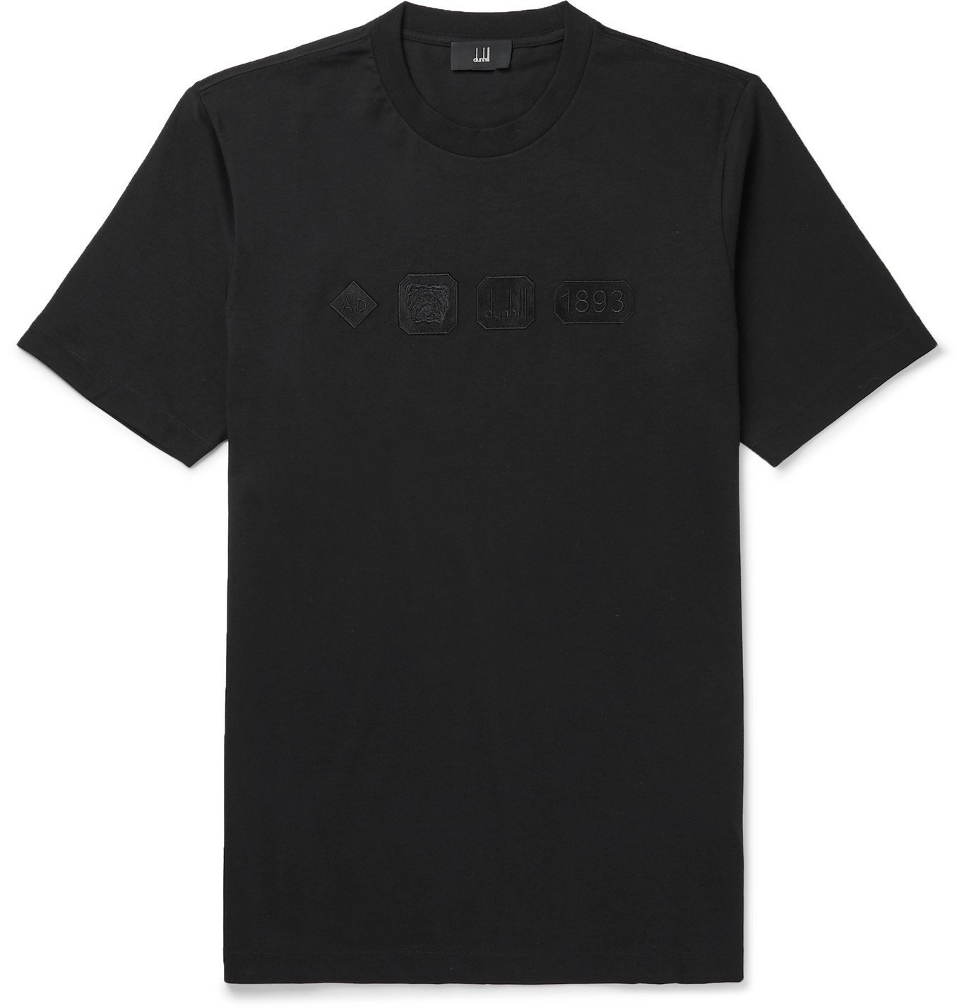 Dunhill - Logo-Embroidered Cotton-Jersey T-Shirt - Black Dunhill