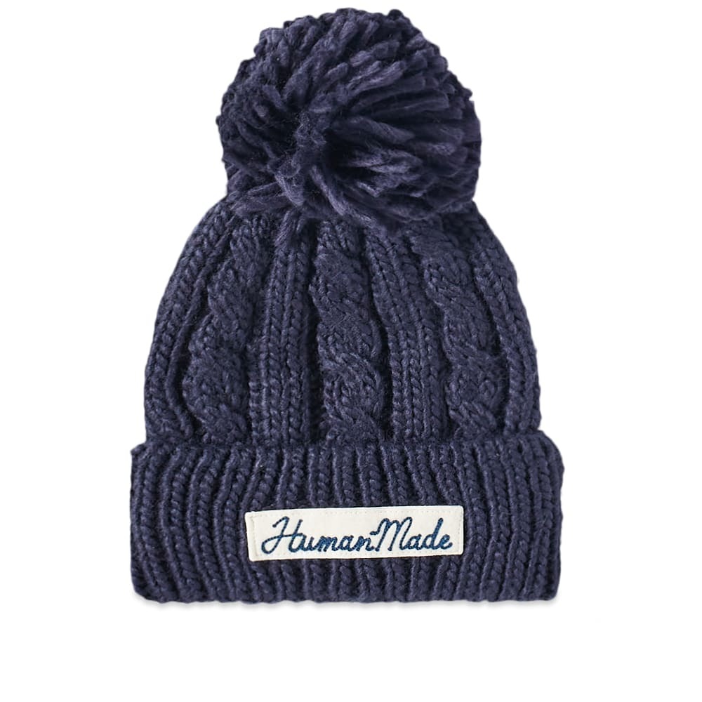 Human Made Men's Cable Pop Beanie in Navy Human Made