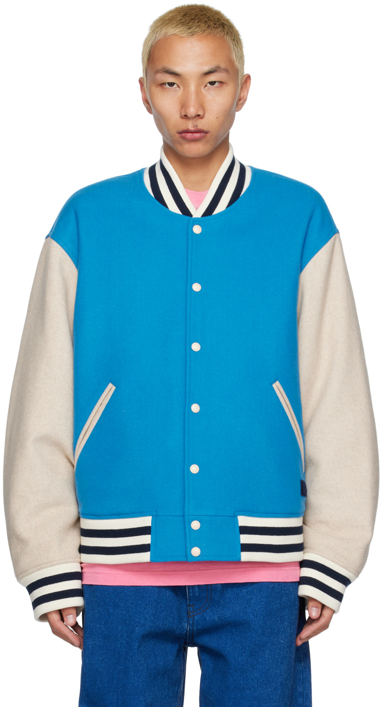 Acne Studios Blue Colorblocked Bomber Jacket Acne Studios