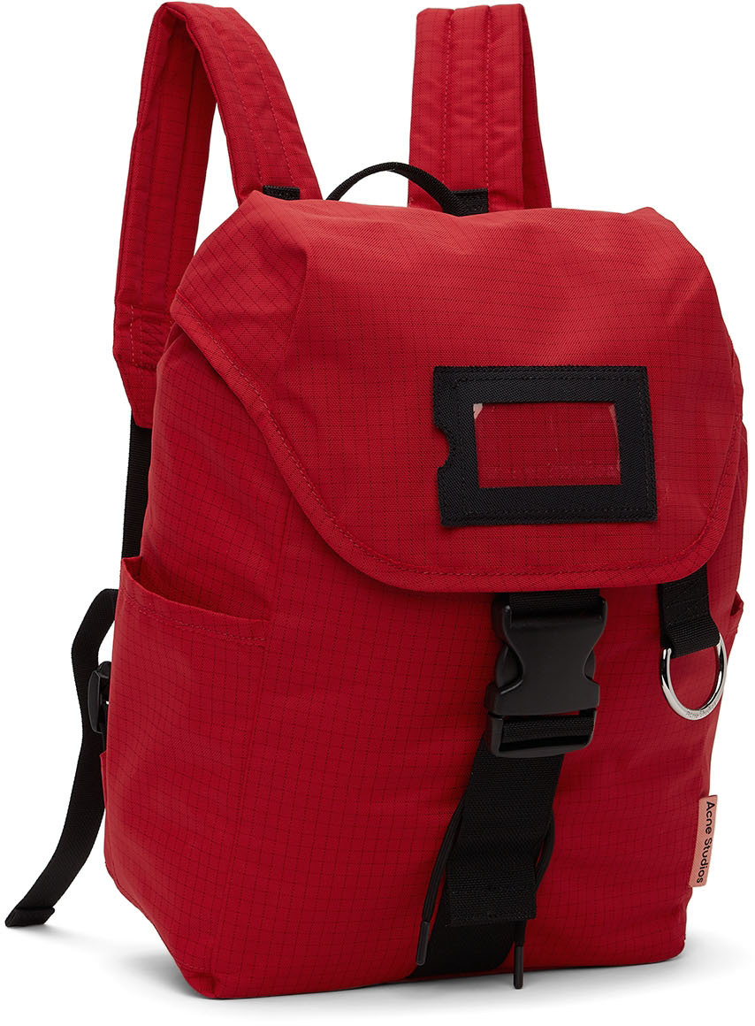 Acne Studios Red Ripstop Backpack Acne Studios