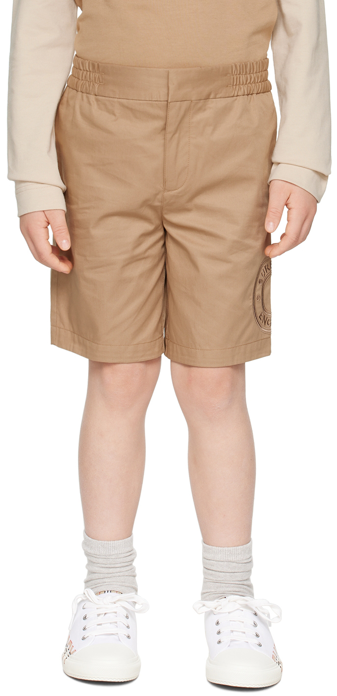 Burberry Kids Beige Embroidered Shorts Burberry