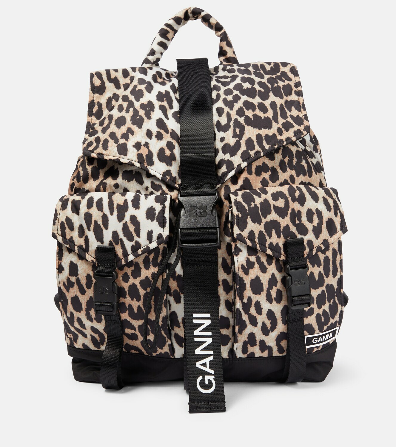Ganni - Leopard-print nylon backpack GANNI