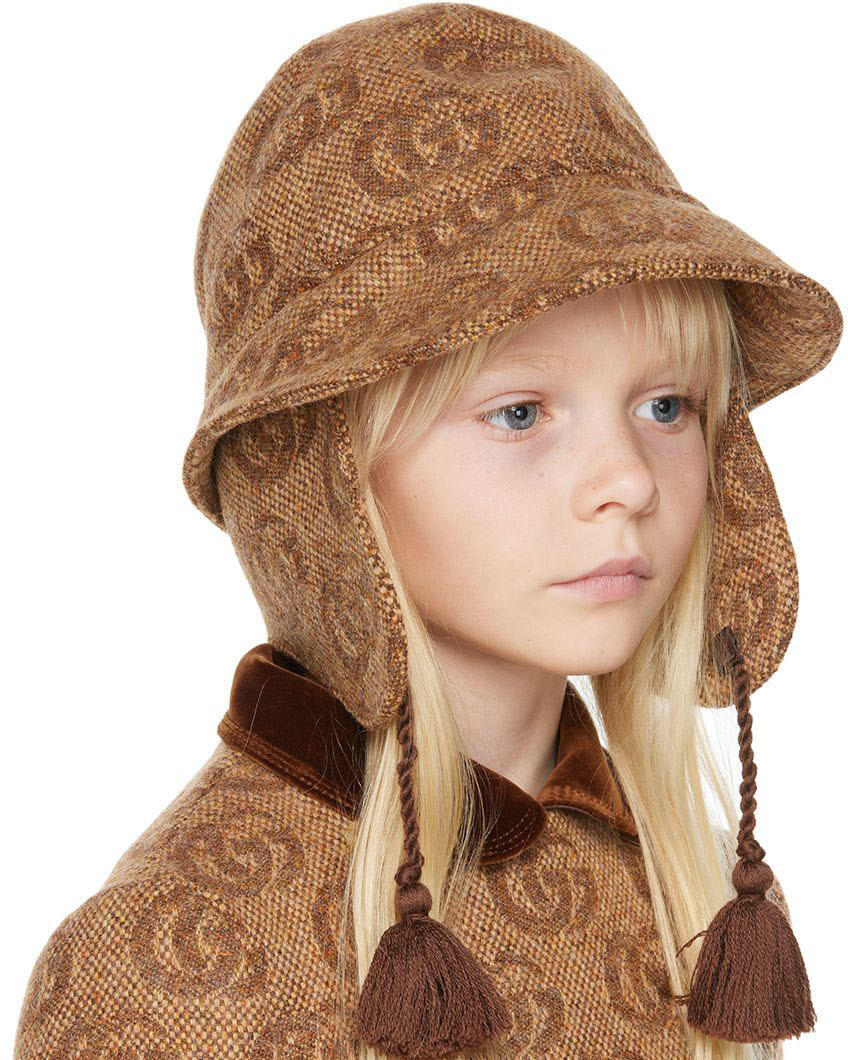 Gucci Kids Brown Double G Hat Gucci