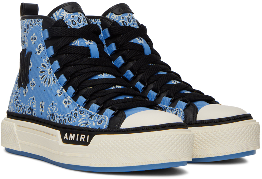 AMIRI Blue Bandana M.A. Court Hi Sneakers Amiri