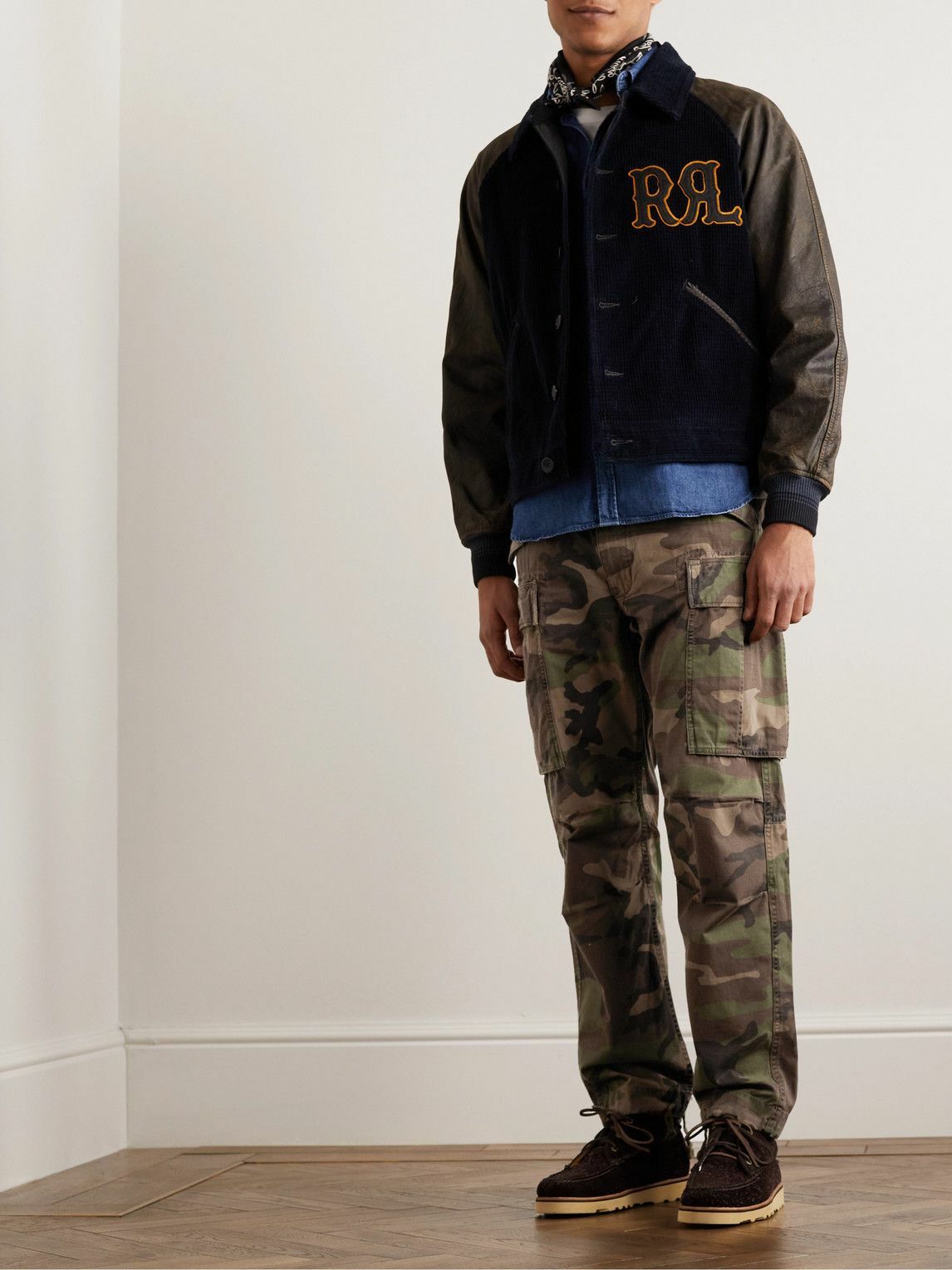 RRL - Tapered Camouflage-Print Cotton-Ripstop Cargo Trousers - Green RRL