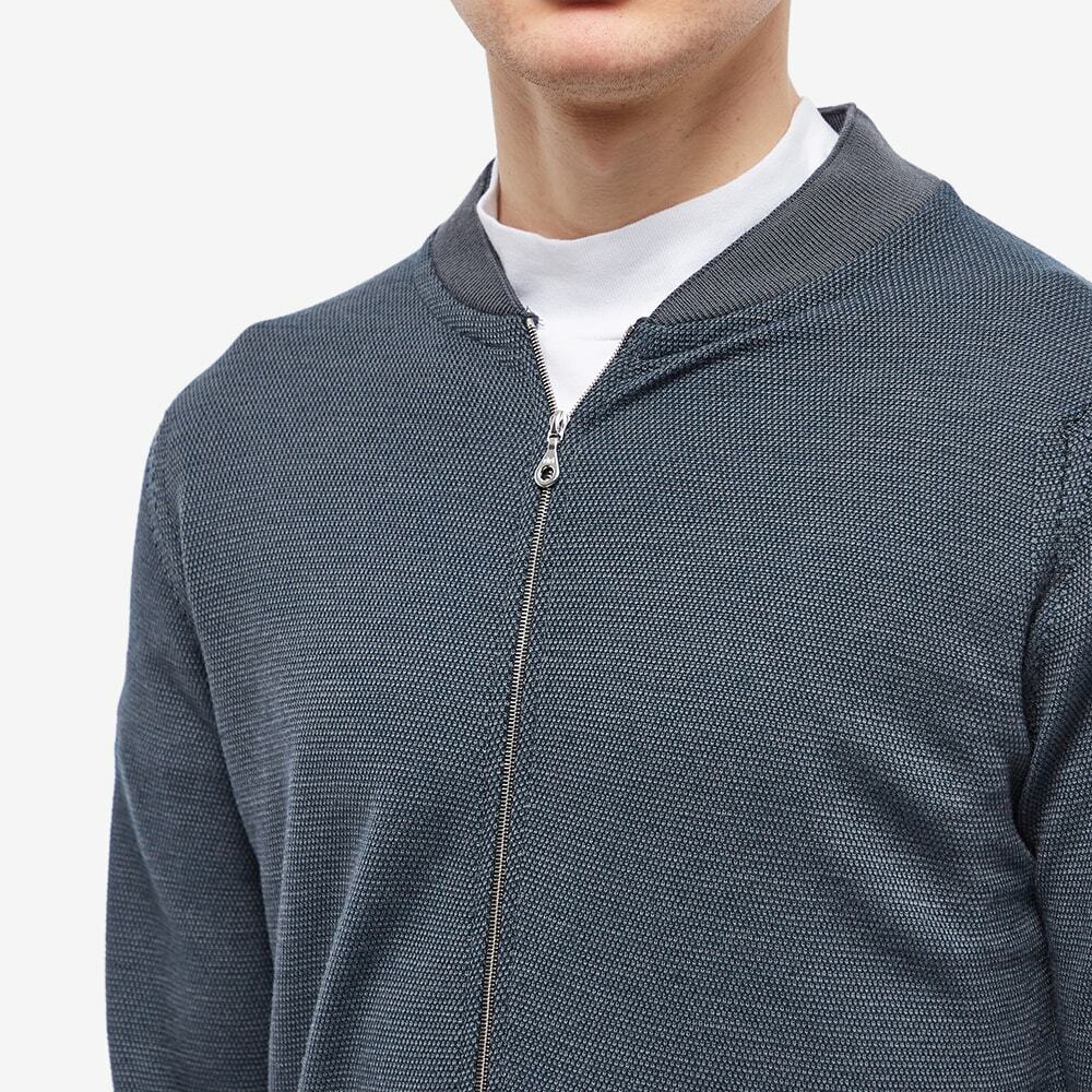 John Smedley Men's 16 Singular Knitted Bomber Jacket in Slate Grey ...