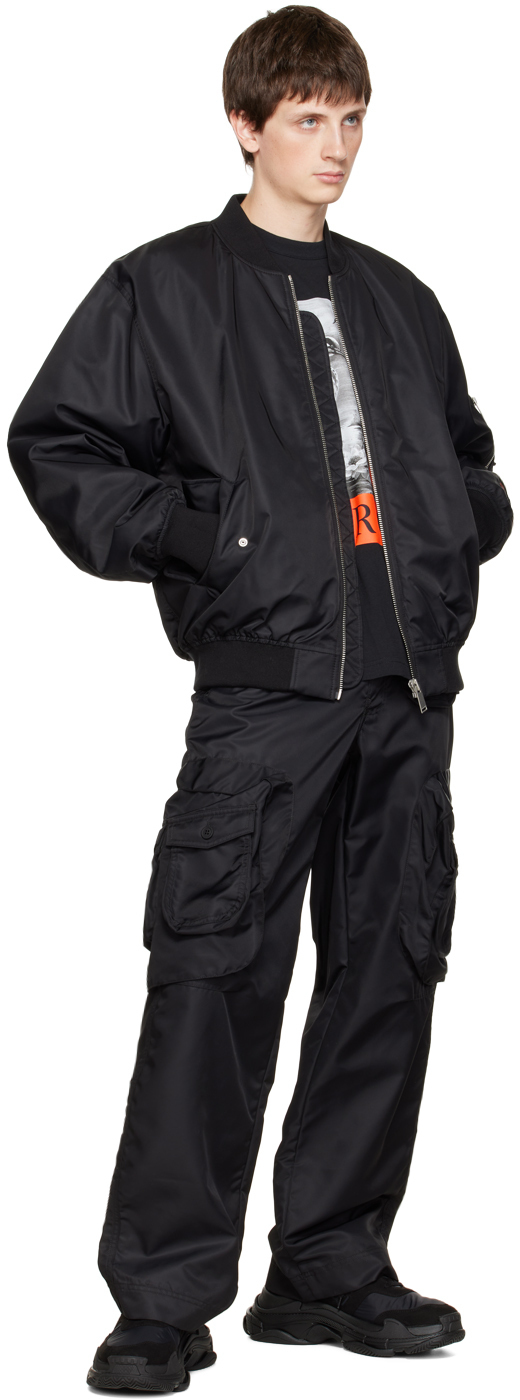 Heron Preston Black Padded Bomber Jacket Heron Preston