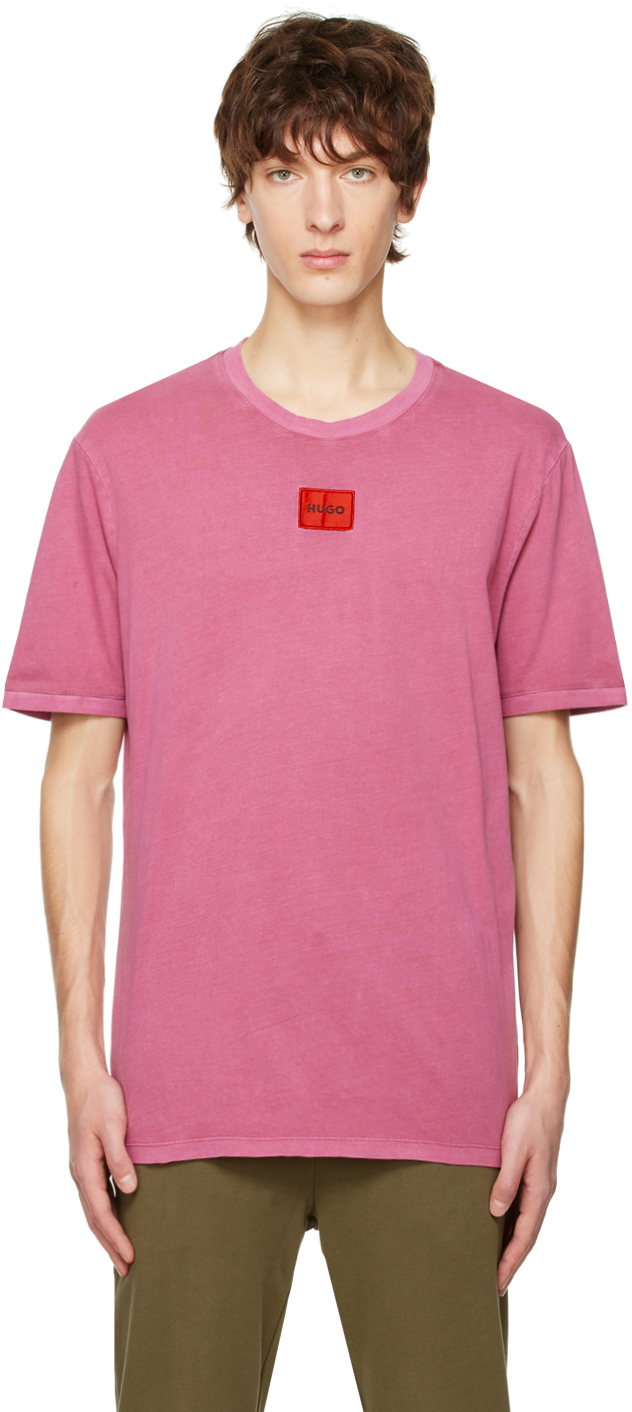 Hugo Pink Patch T-Shirt Hugo Boss