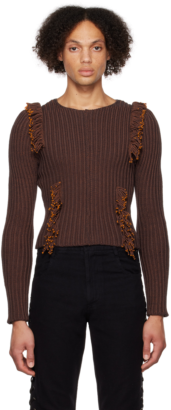 Eckhaus Latta Burgundy Rope Sweater Eckhaus Latta
