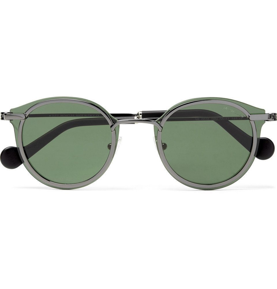 Moncler - Round-Frame Gunmetal-Tone Sunglasses - Men - Gunmetal Moncler