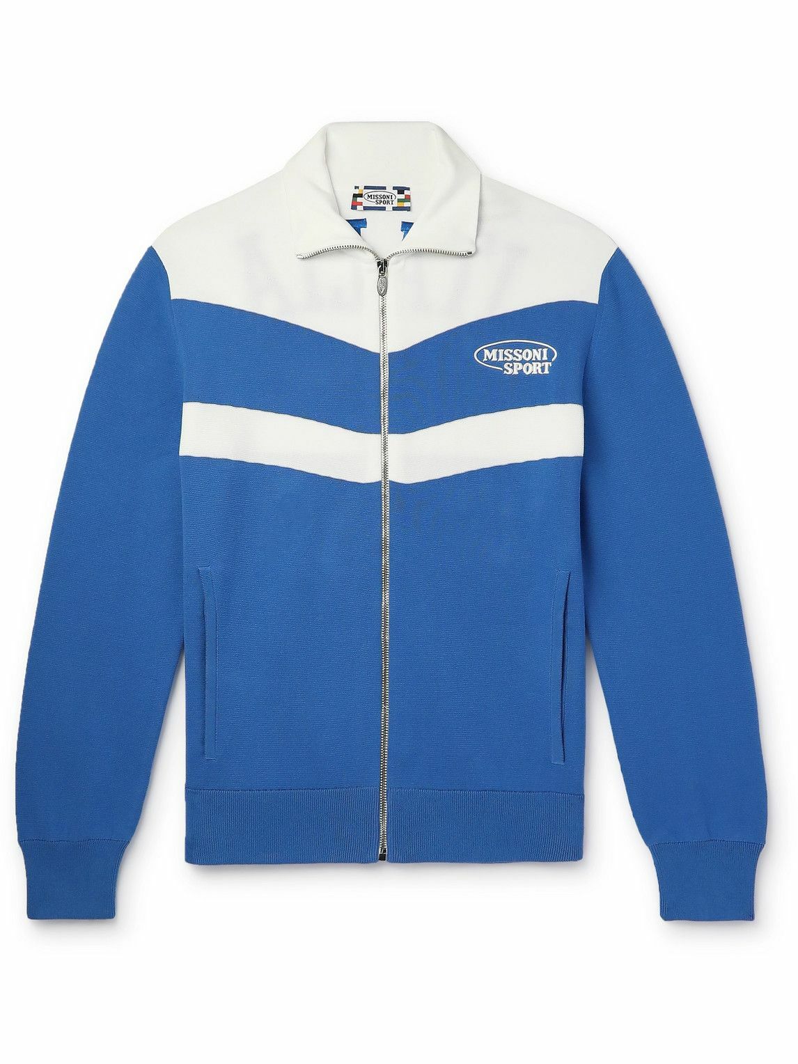 Missoni - Logo-Embroidered Cotton-Jersey Track Jacket - Blue Missoni