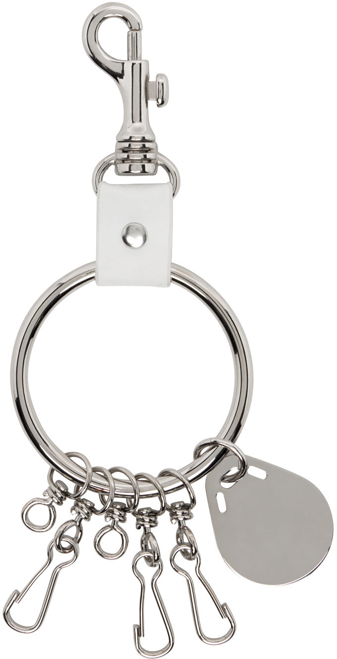 MM6 Maison Margiela Silver Bar & Chain Keychain MM6 Maison Margiela