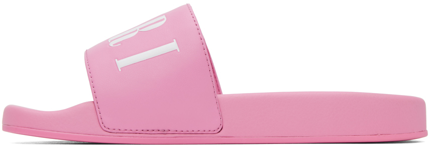 AMIRI Kids Pink Logo Pool Slides Amiri