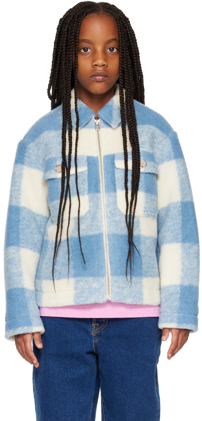 Woolrich Kids Blue Check Jacket Woolrich