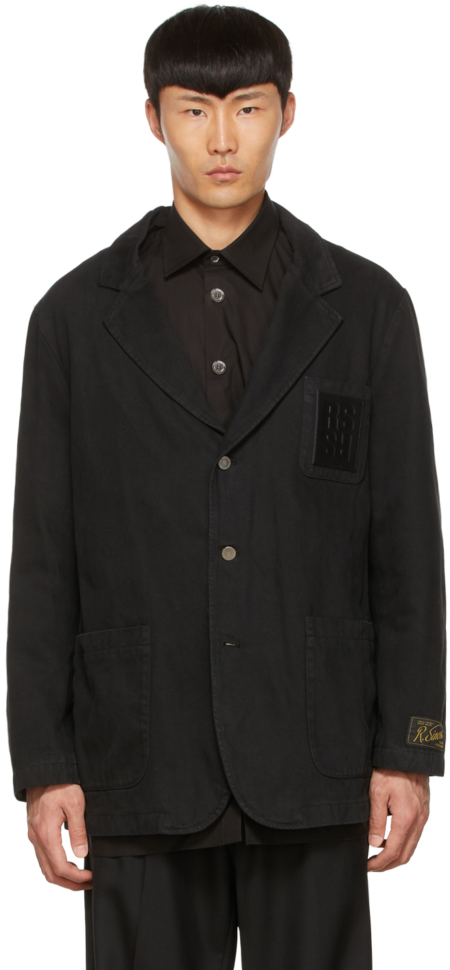 Raf Simons Black Denim Blazer Raf Simons