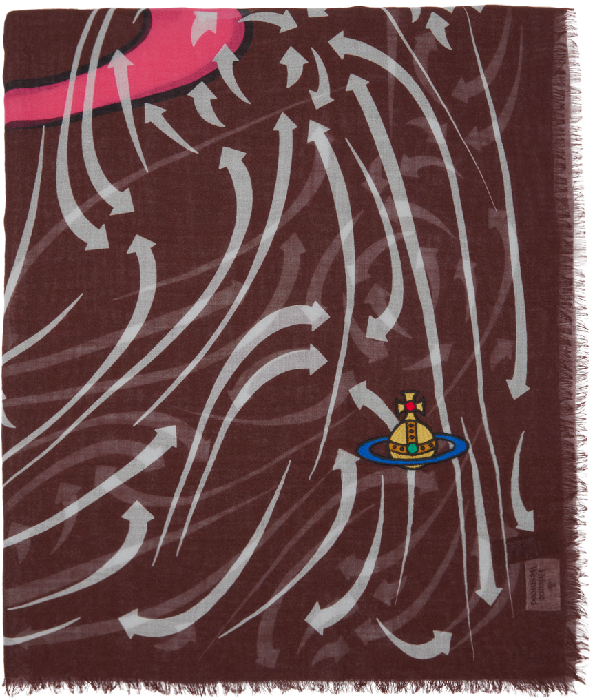 Vivienne Westwood Burgundy Arrow Scarf Vivienne Westwood