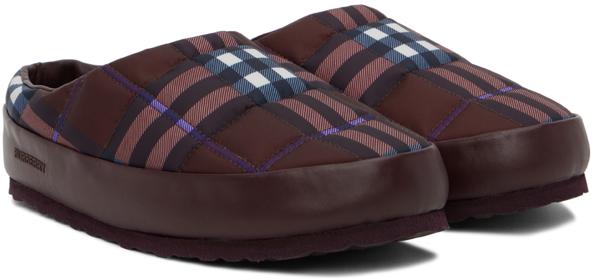 Burberry Purple Northaven Vintage Check Slippers Burberry