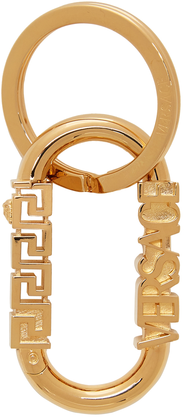 Versace Gold Greca Logo Keychain Versace