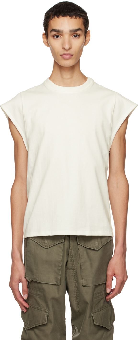 Sebastien Ami. White Cut-Off T-Shirt