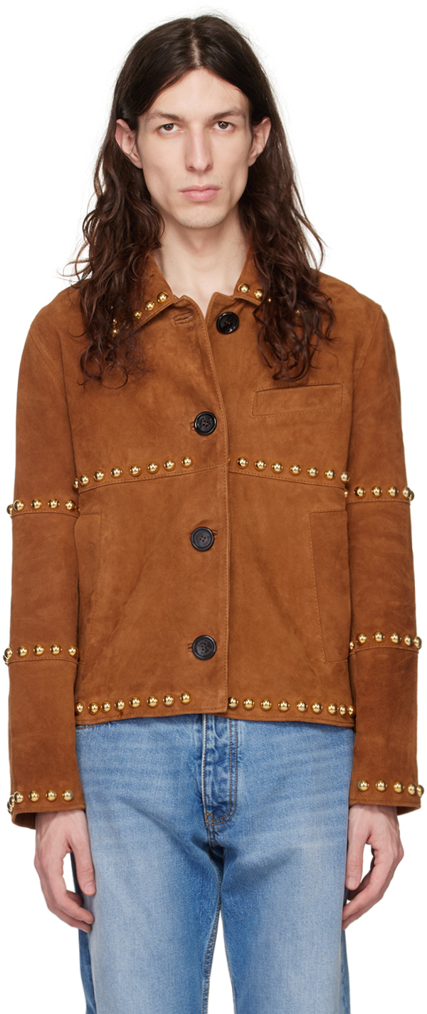 Meryll Rogge Brown Studded Suede Jacket Meryll Rogge
