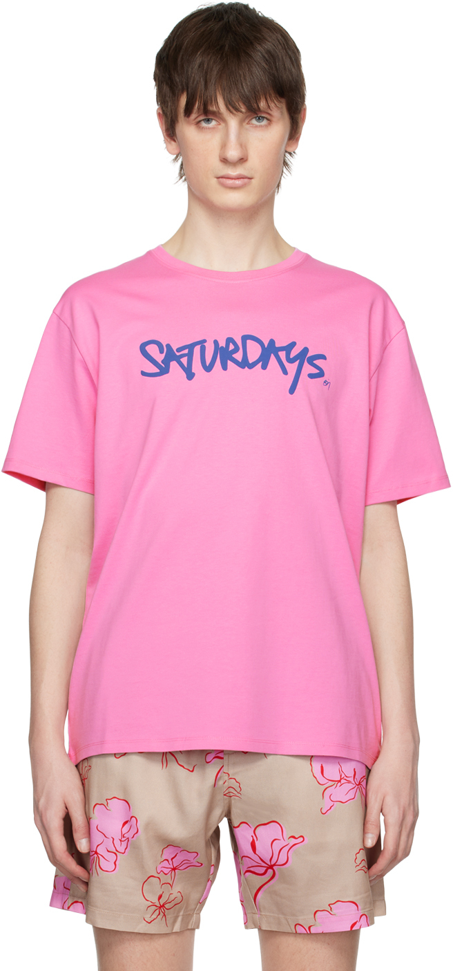 Saturdays NYC Pink Signature T-Shirt Saturdays NYC