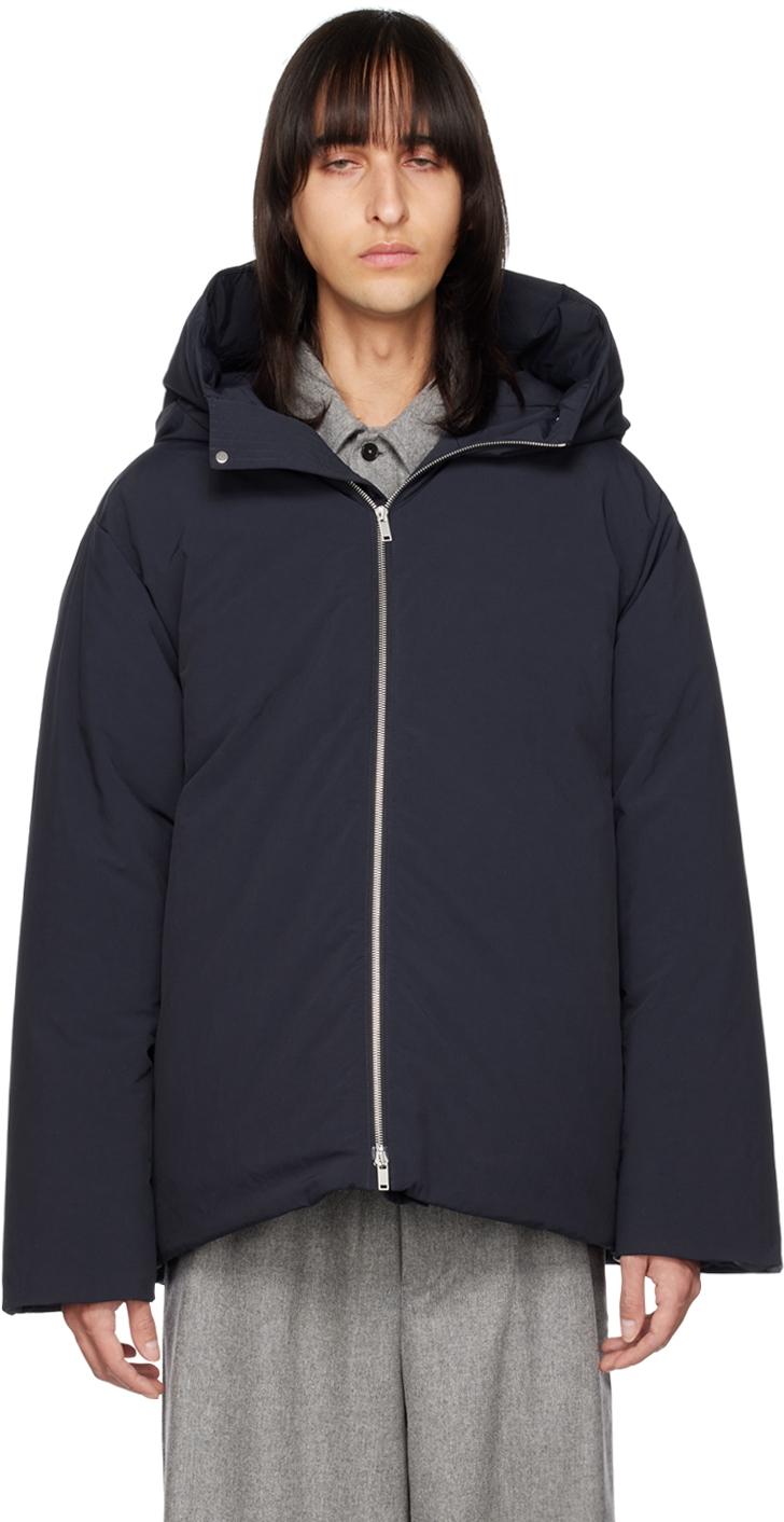 Jil Sander Navy Hooded Down Jacket Jil Sander