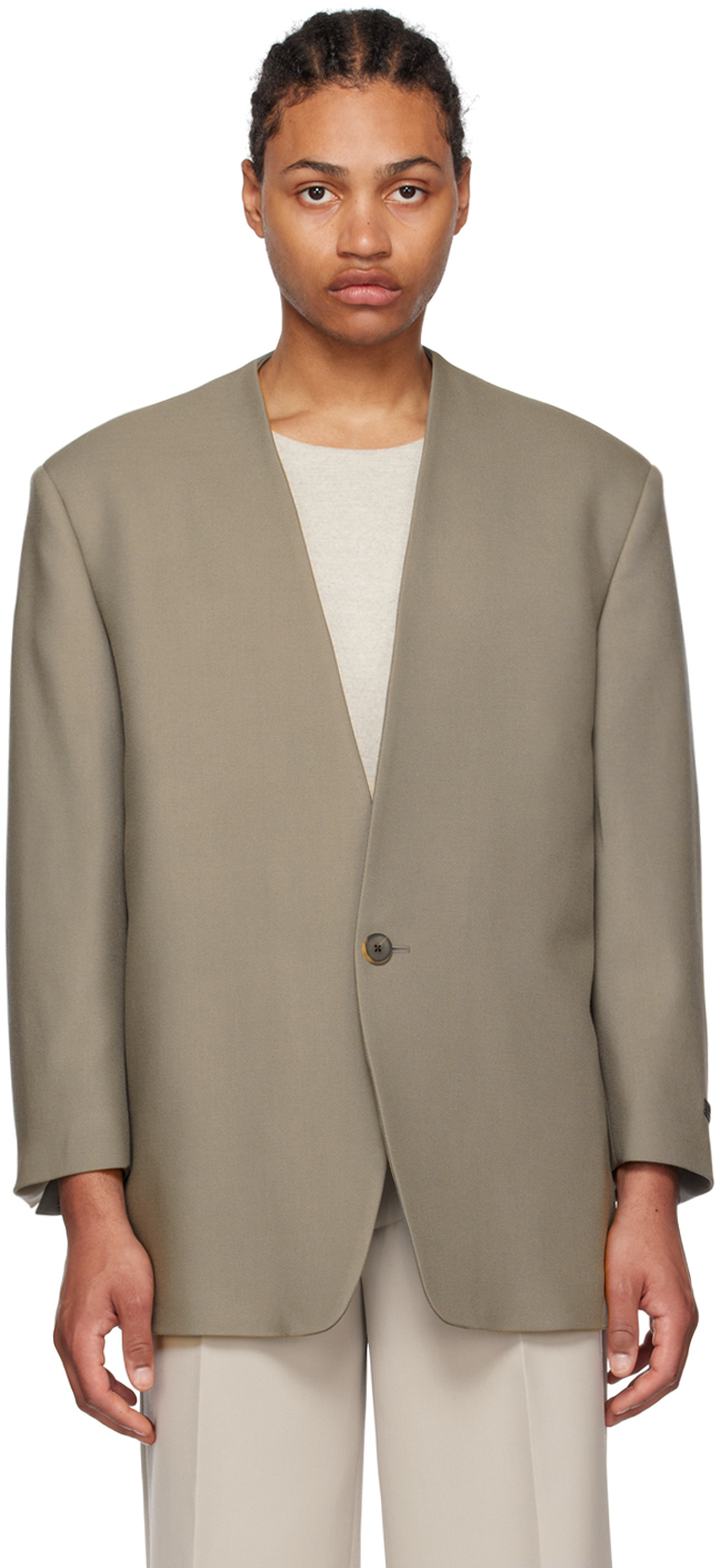 Fear of God Taupe Lapelless Blazer Fear Of God