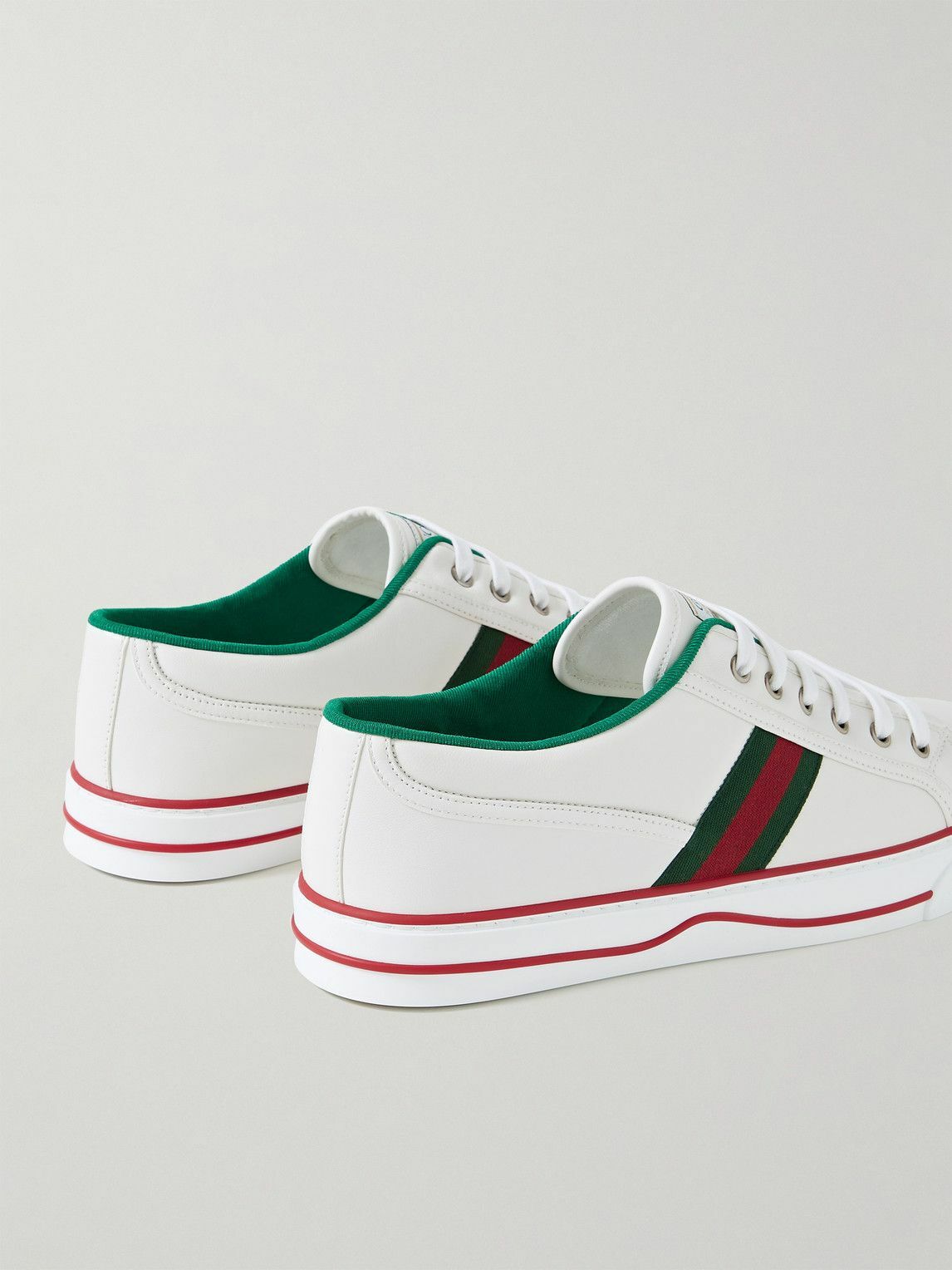 GUCCI - Tennis 1977 Webbing-Trimmed Leather Sneakers - White Gucci