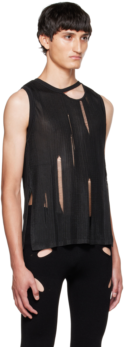 Louis Gabriel Nouchi Black Distressed Tank Top