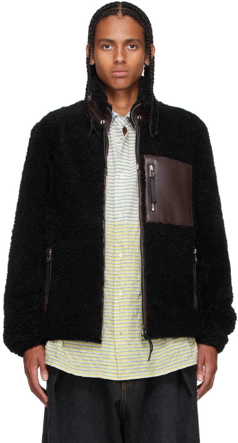 Loewe Black Shearling Jacket Loewe