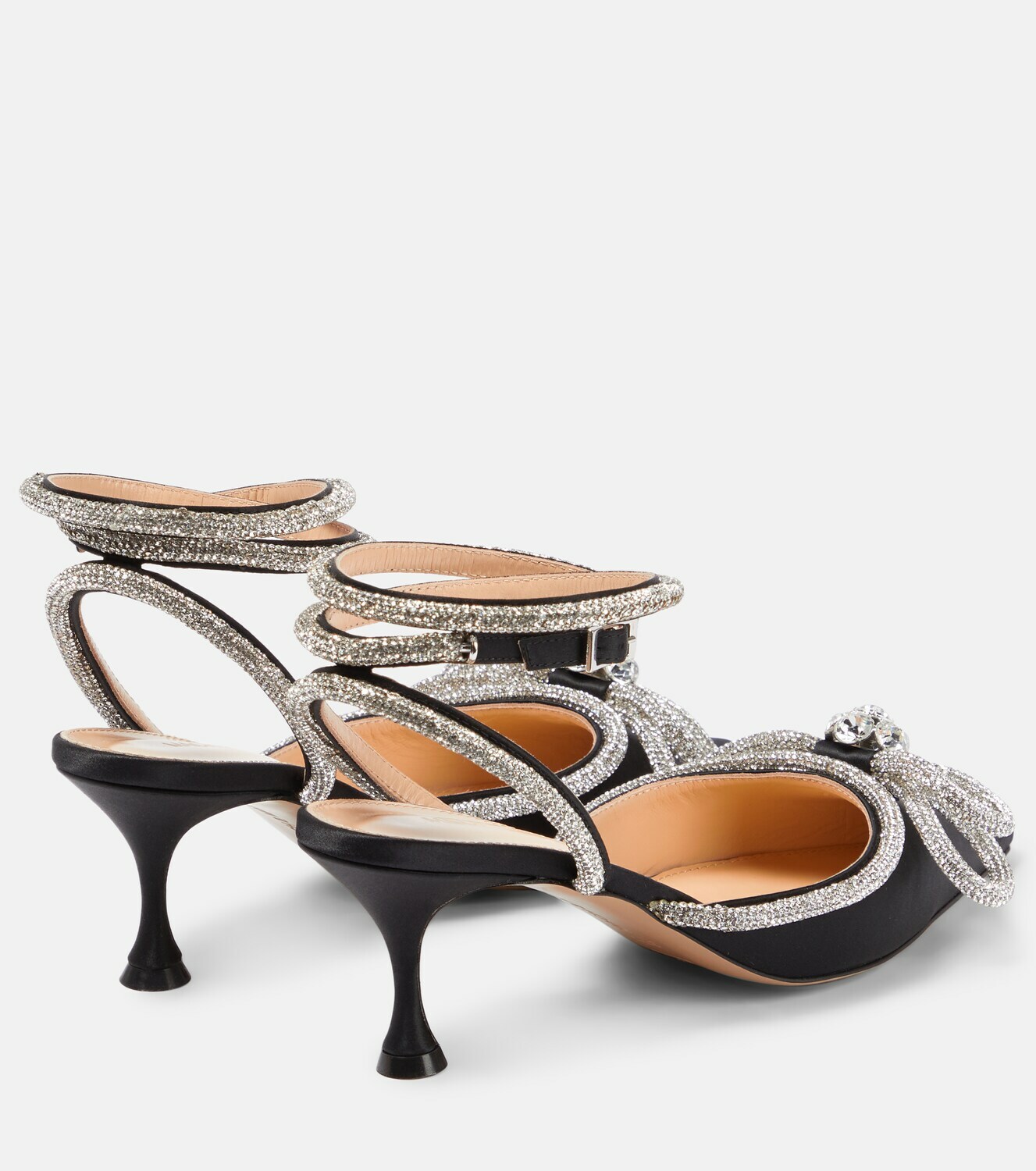 Mach & Mach - Double Bow 65 embellished satin pumps MACH & MACH