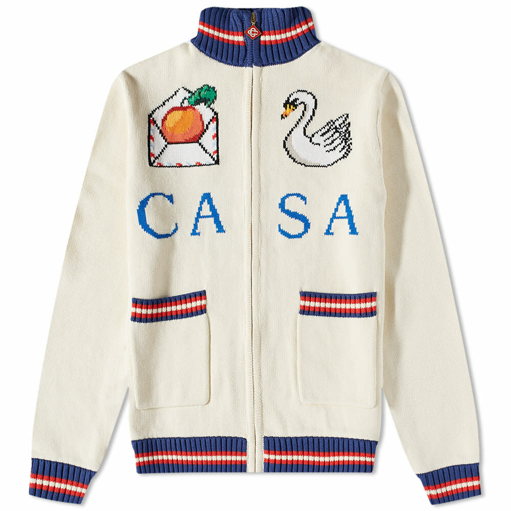 Casablanca Men's Casa Swan Knit Jacket in White Casablanca