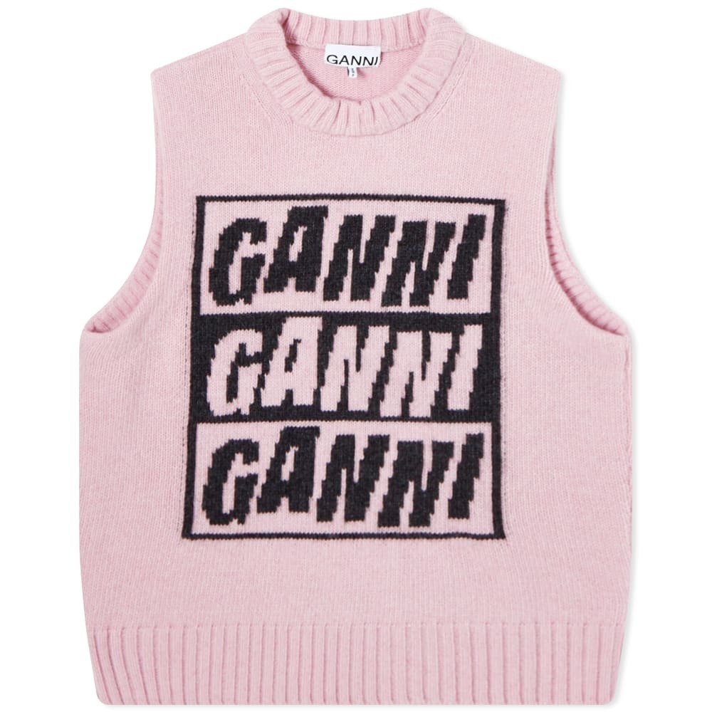 GANNI Short Sleeve Logo Knit GANNI
