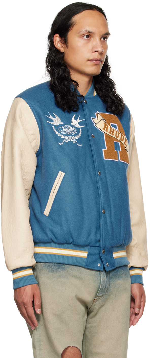 Rhude Blue Varsity Jacket Rhude