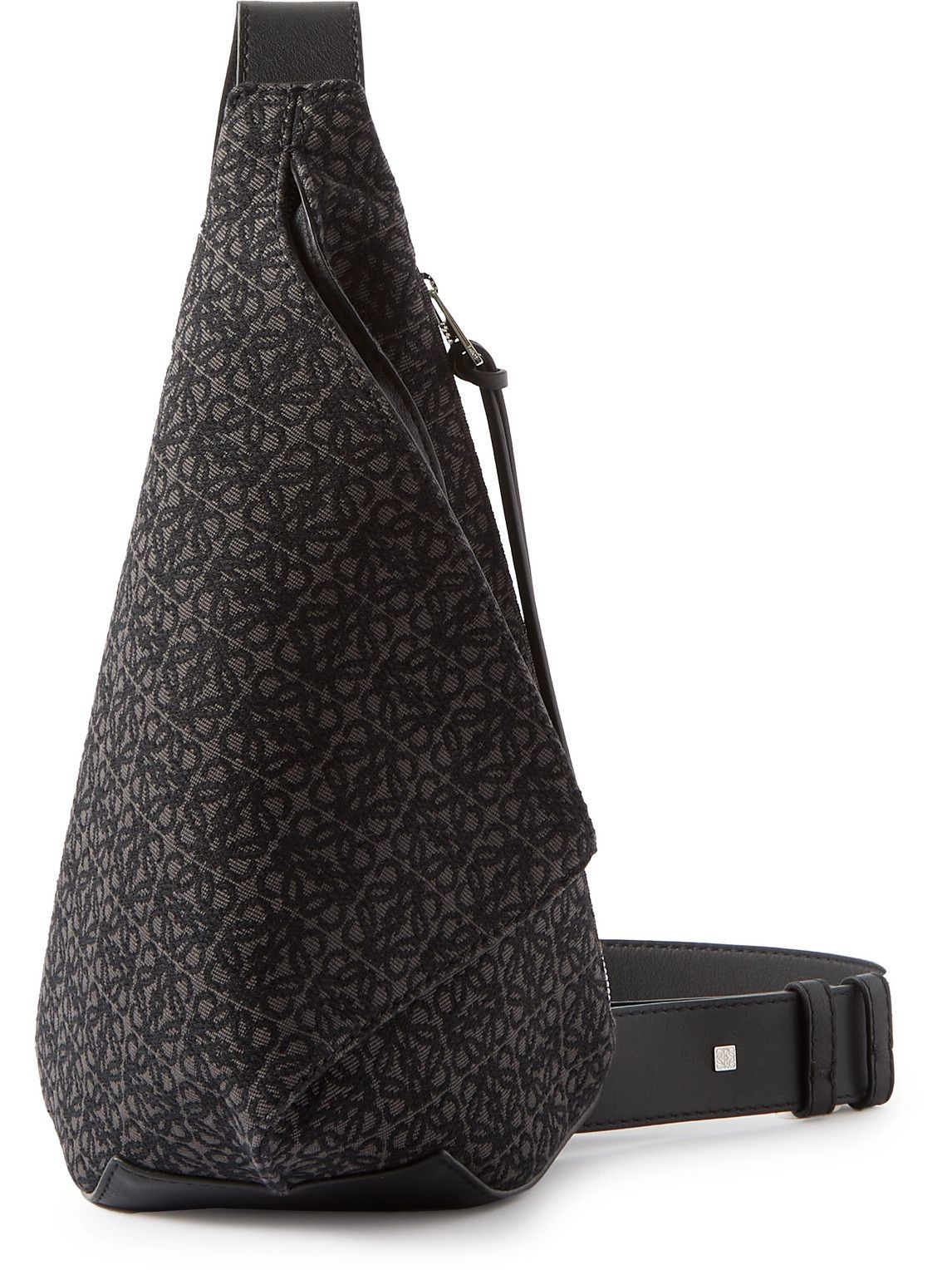 Loewe - Anton Logo-Jacquard Canvas and Leather Sling Backpack Loewe