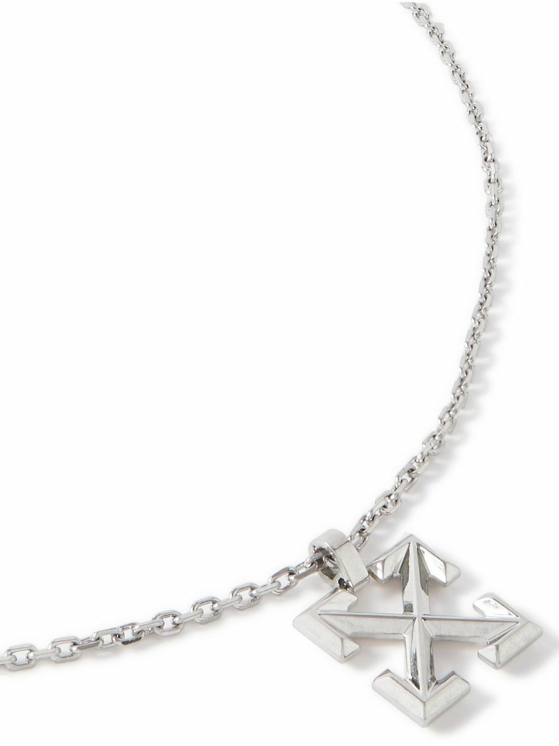 Off-White - Arrow Silver-Tone Chain Necklace Off-White