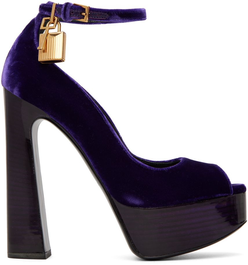 TOM FORD Purple Peep Toe Platform Heeled Sandals TOM FORD