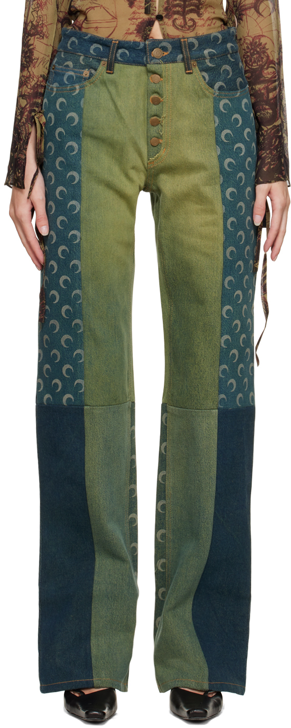 Marine Serre Green Moon Jeans Marine Serre