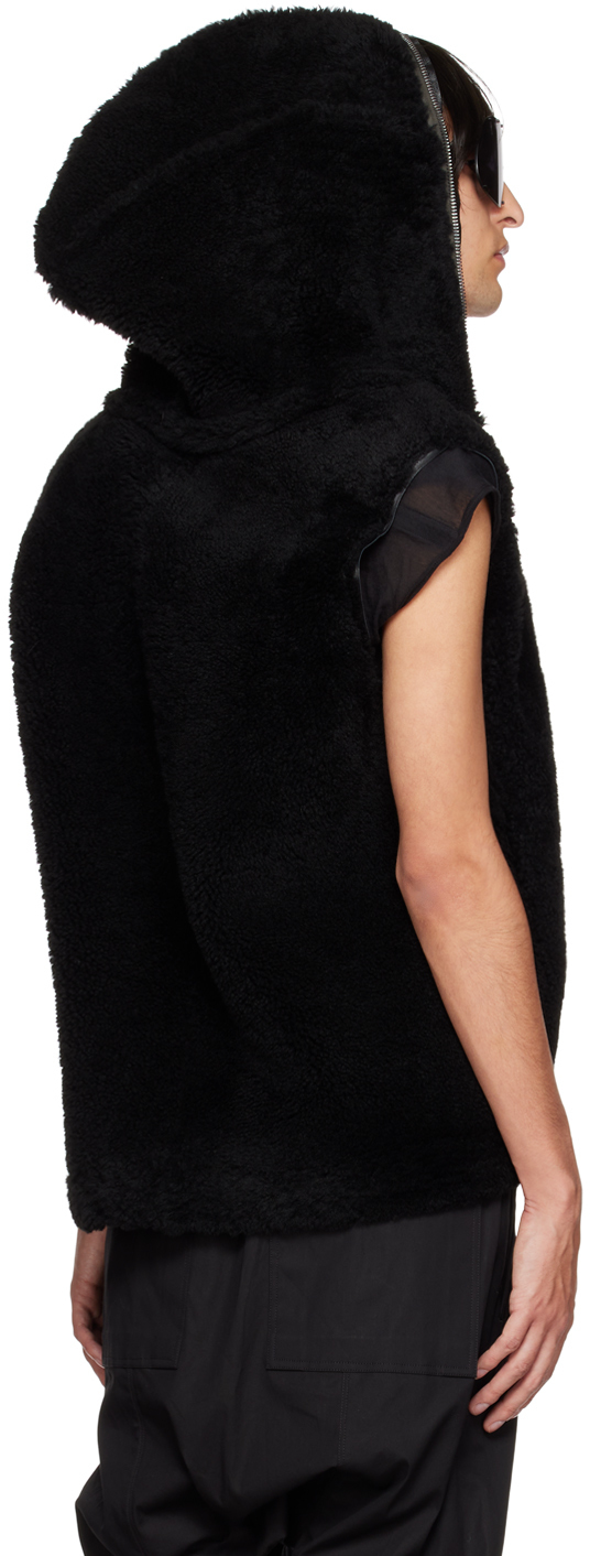 Rick Owens Black Gimp Shearling Vest Rick Owens