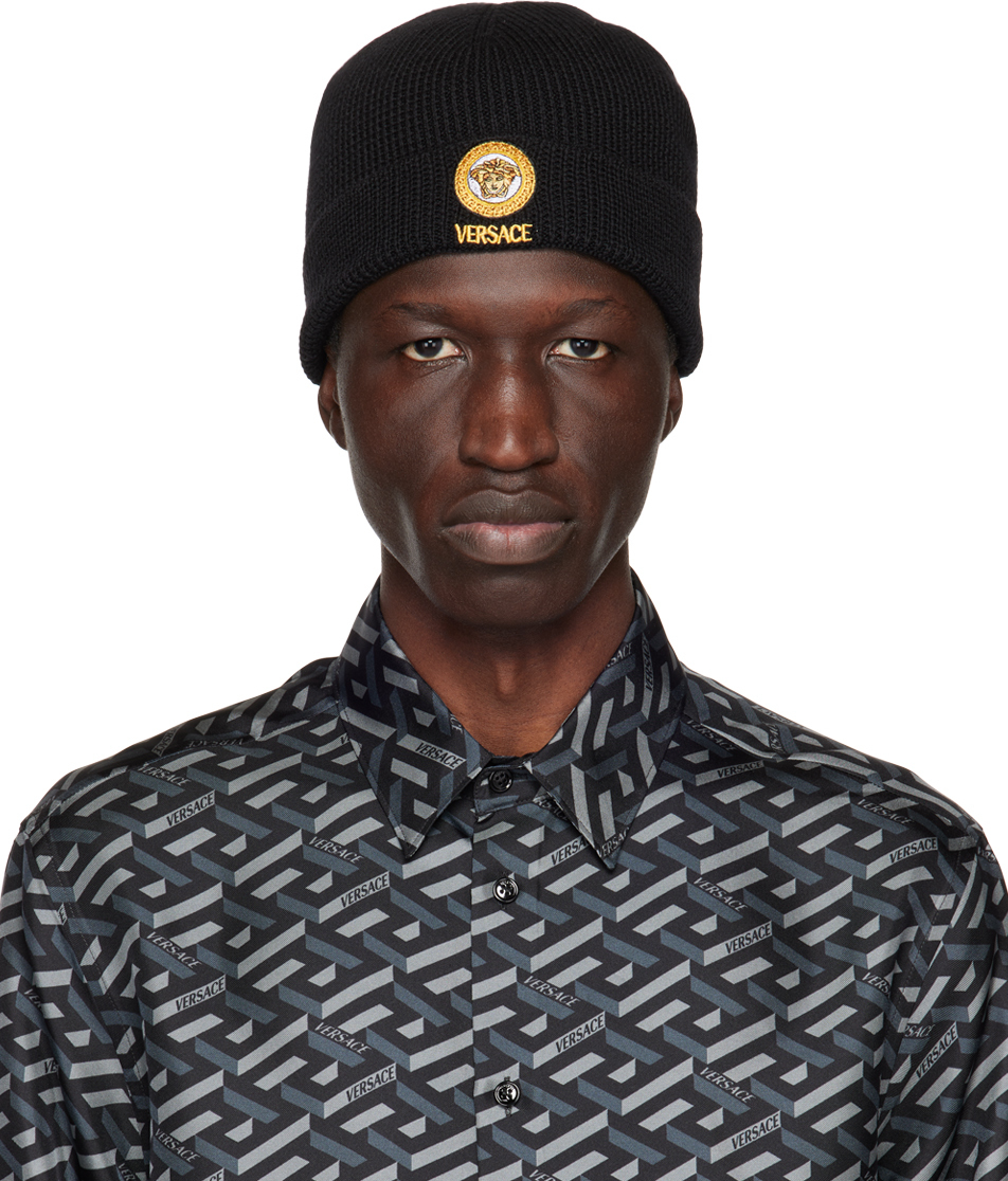 Versace Black Medusa Beanie Versace
