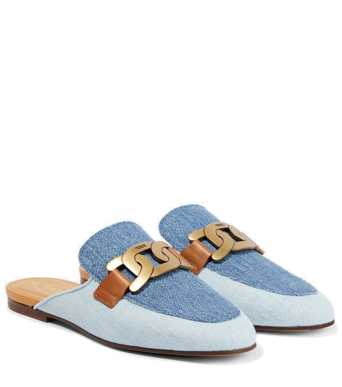 Tod's - Embellished denim slippers Tod's