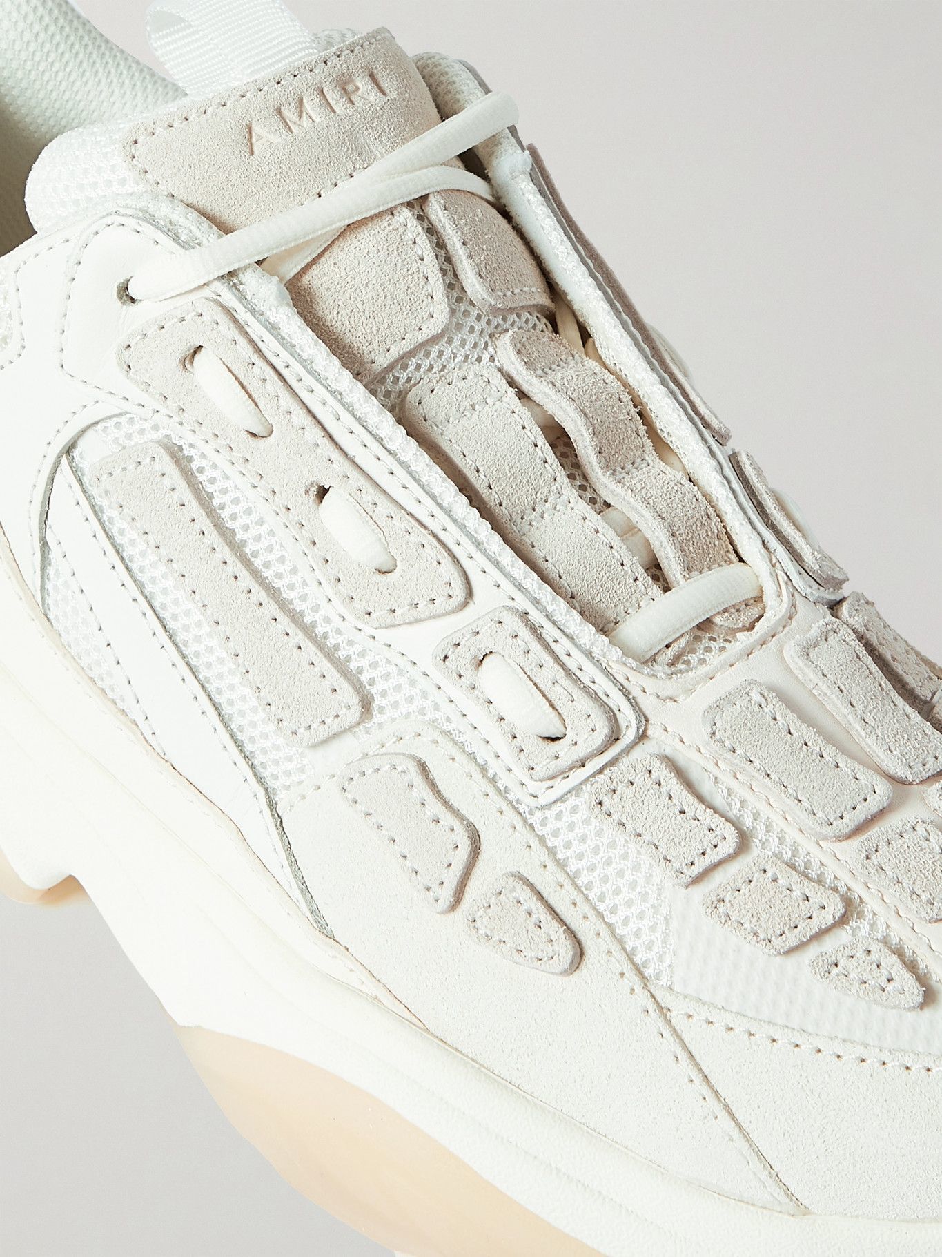 AMIRI - Bone Runner Leather and Suede-Trimmed Mesh Sneakers - White Amiri