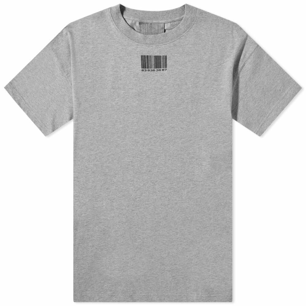 VTMNTS Men's Barcode T-Shirt in Grey Melange VTMNTS