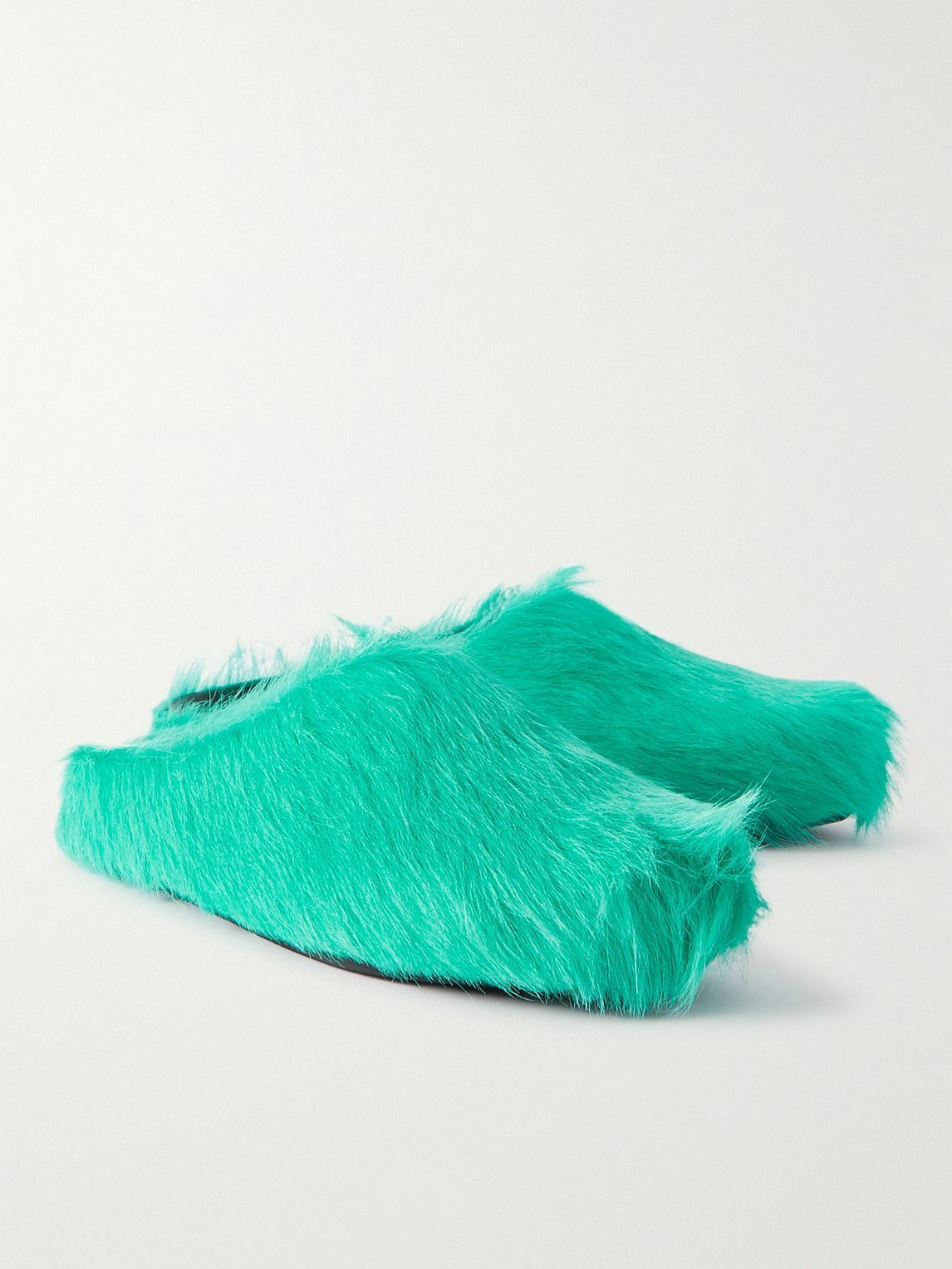 Marni - Fussbett Calf Hair Slippers - Blue Marni
