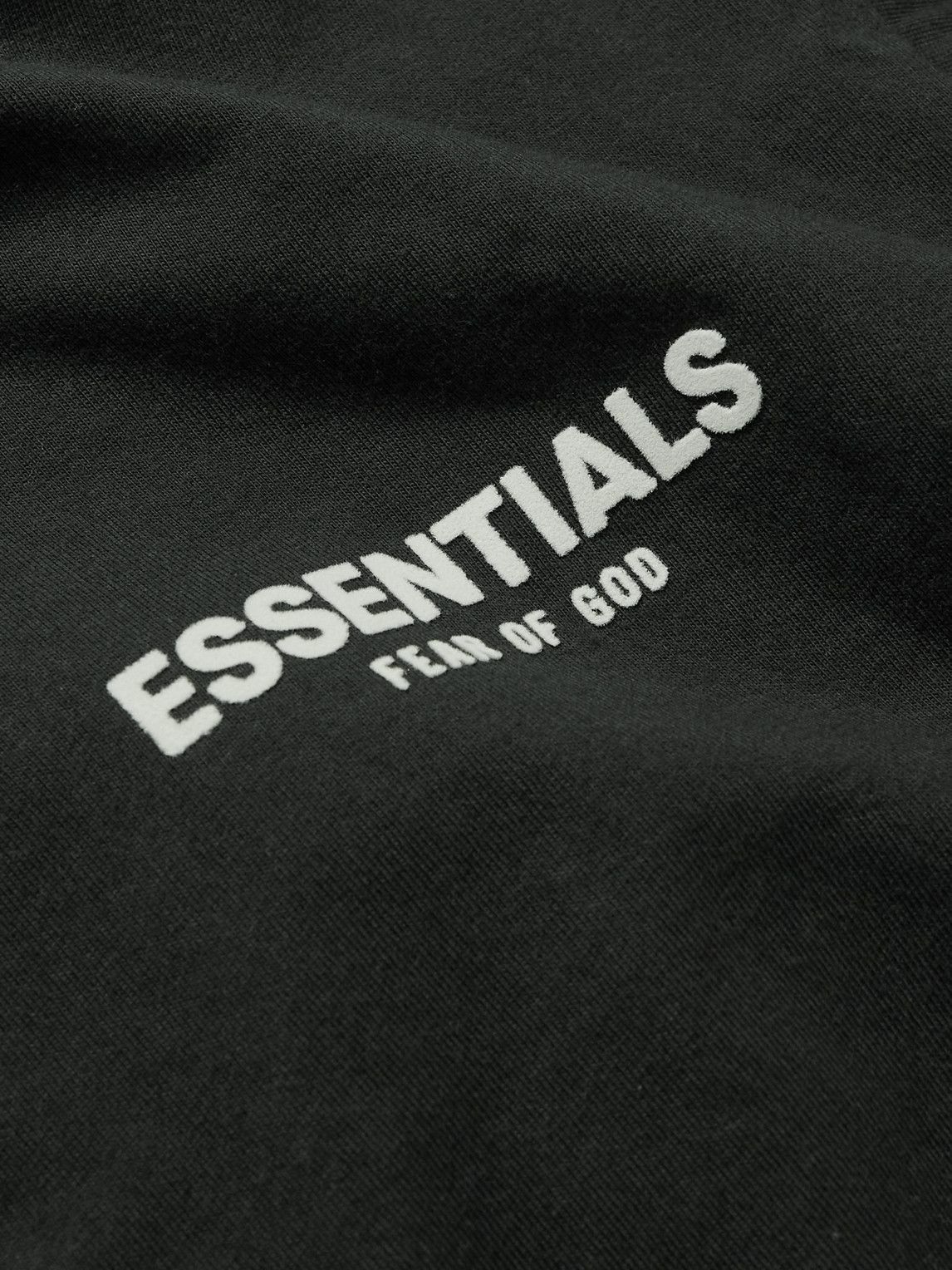 Fear of God Essentials Kids - Logo-Flocked Cotton-Jersey T-Shirt ...