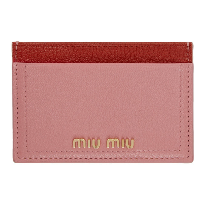 Miu Miu Pink and Red Card Holder Miu Miu
